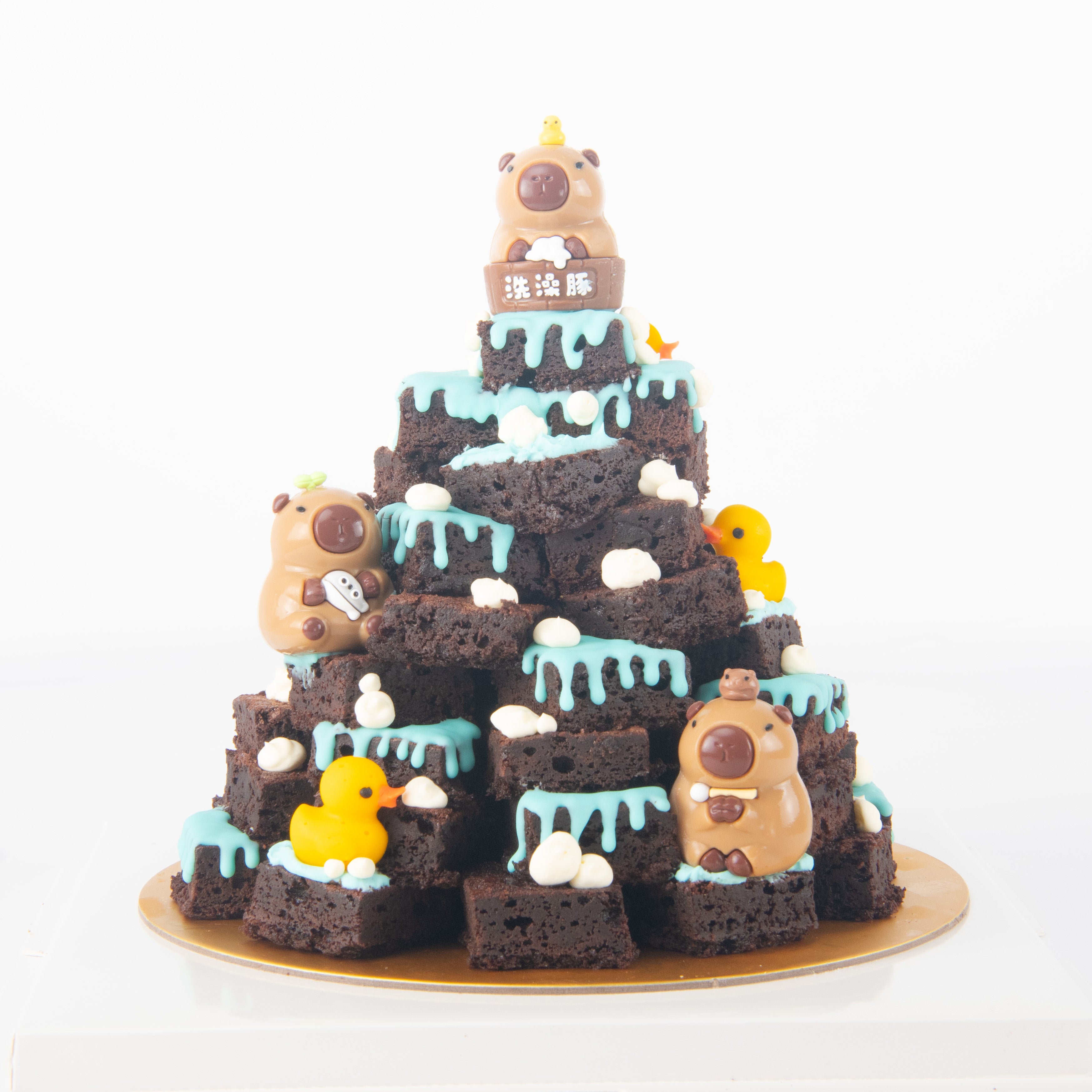 Capybara Brownie Tower In Gift Box | $128 Nett