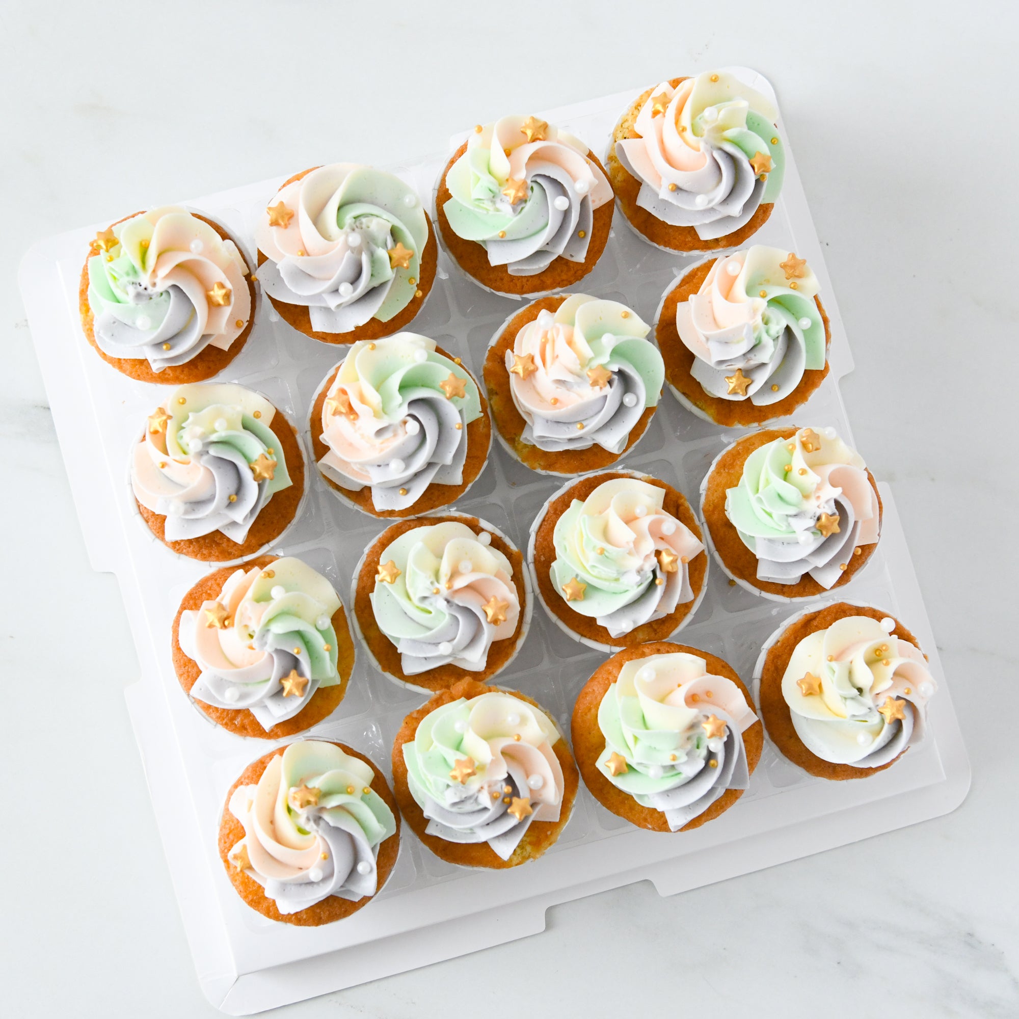 Rainbow Mini Cupcakes 16 pcs Set | $48.80 nett only