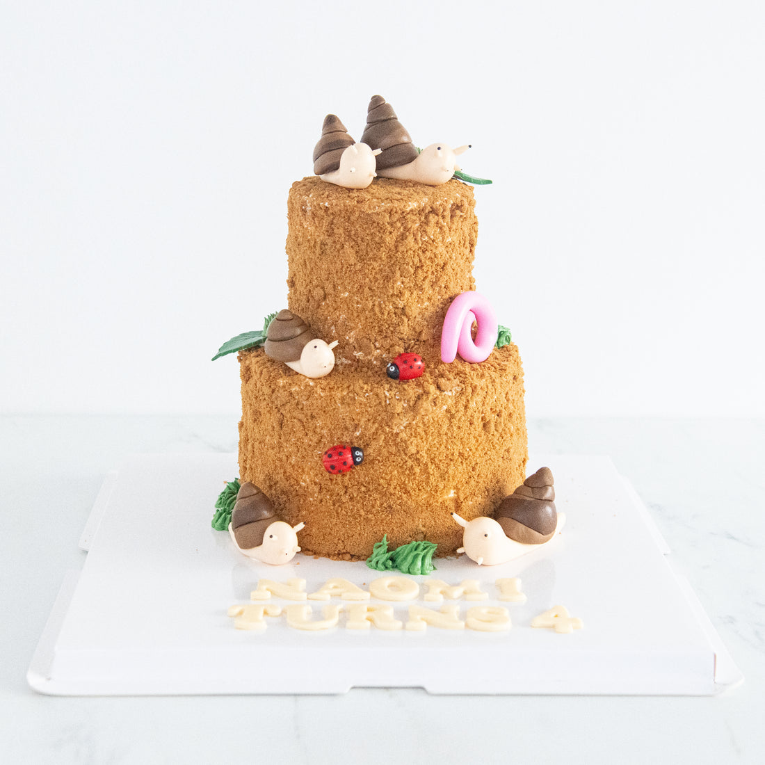 Customized Cake - Garden Snail Cake – Annabella Patisserie Macarons